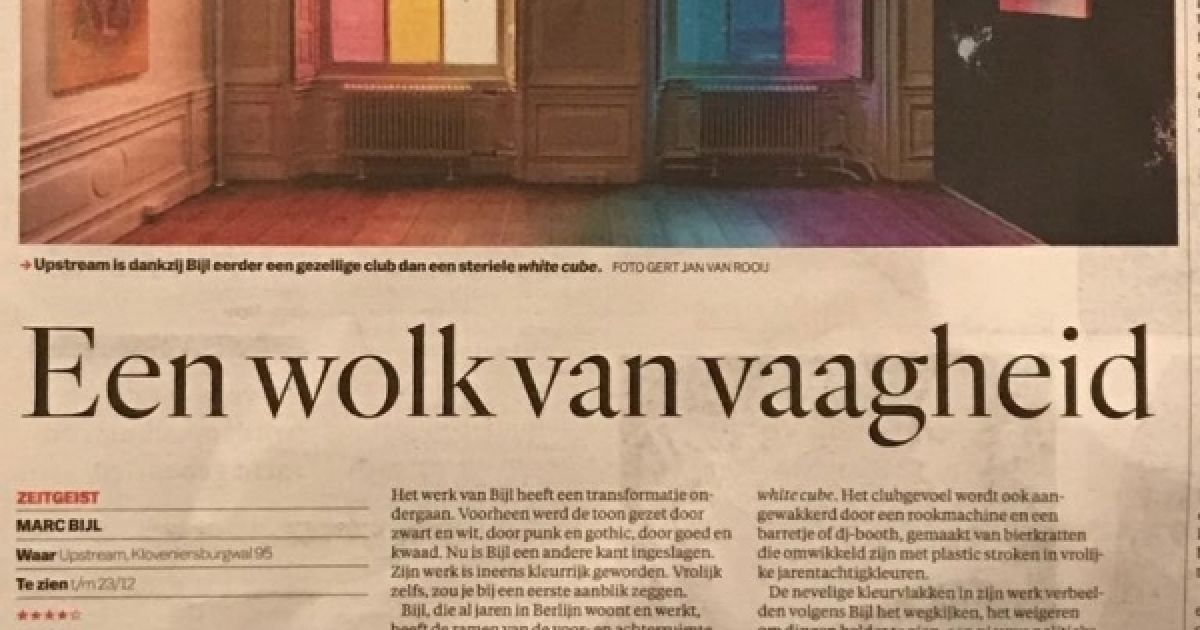 4 star review for the Zeitgeist exhibition by Marc Bijl at Upstream Gallery